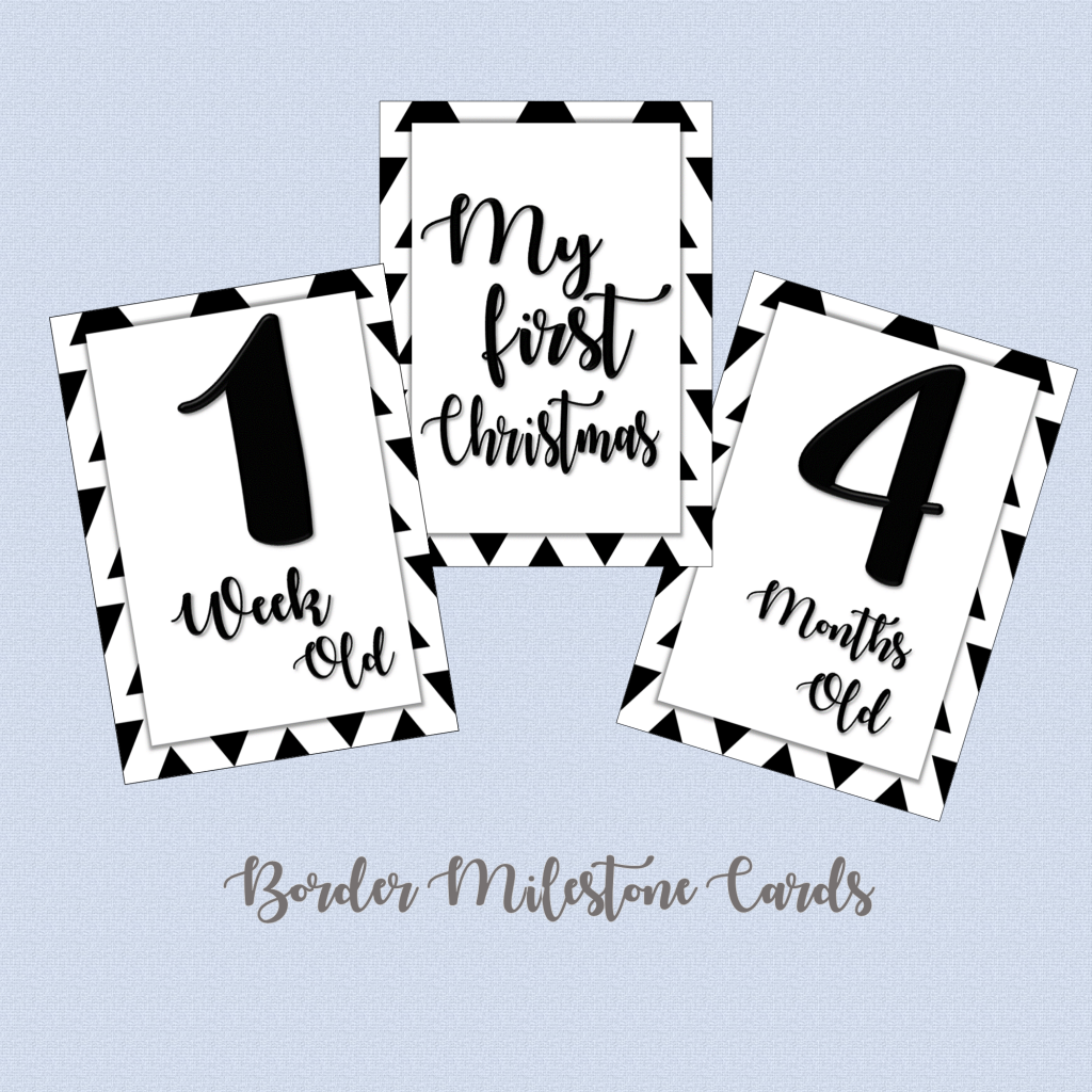 Scandinavian Border Milestone Cards - Marian's Designs