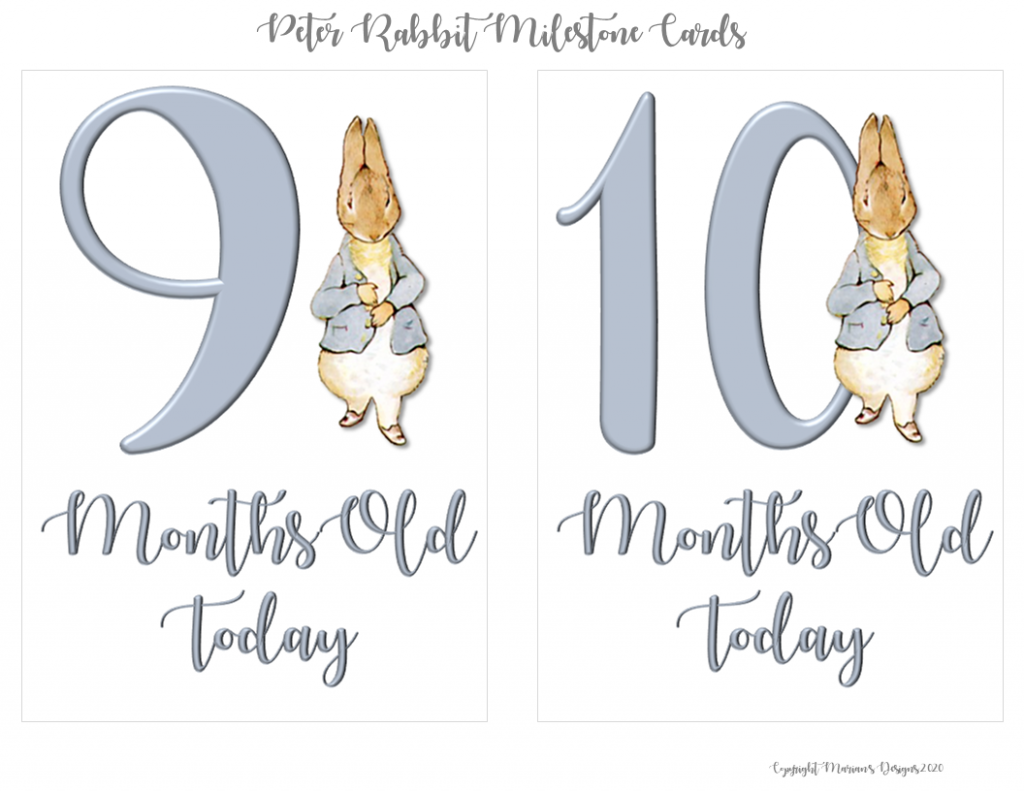 Peter Rabbit Milestone Cards - Marian's Designs