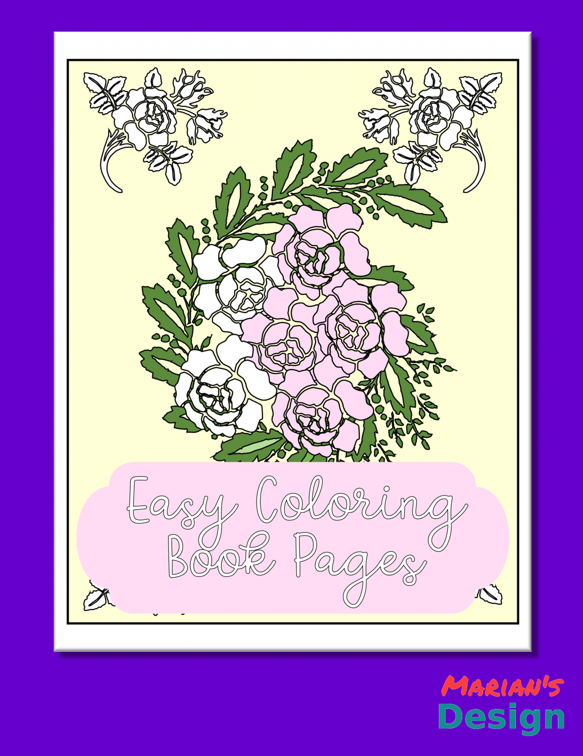 Easy Coloring Book Pages - Marian's Designs